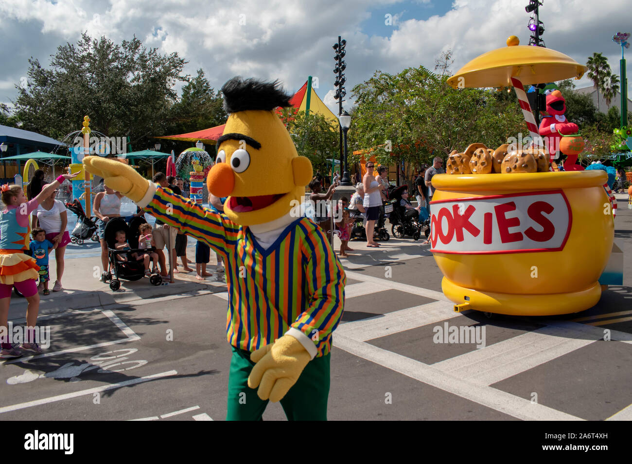 Orlando, Florida. October 24, 2019. Bert dancing in Sesame Street Party ...