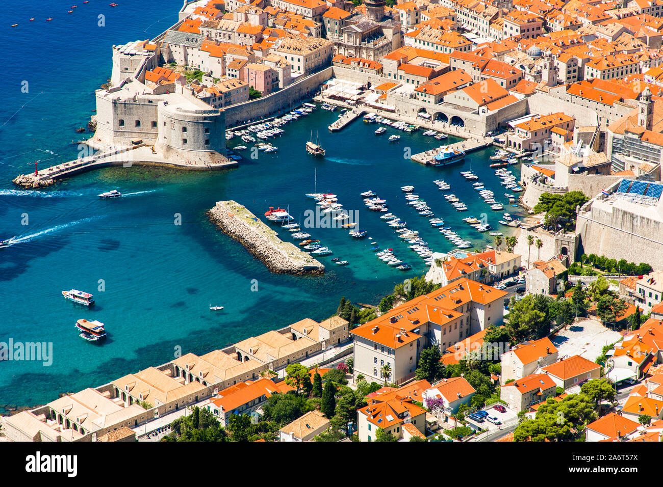 Dubrovnik old city top view in Croatia Stock Photo - Alamy
