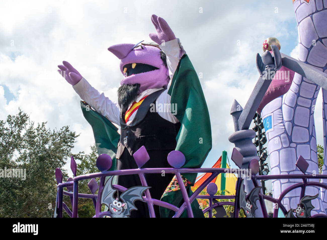 Orlando, Florida. October 24, 2019. Count Von Count dancing at Sesame ...