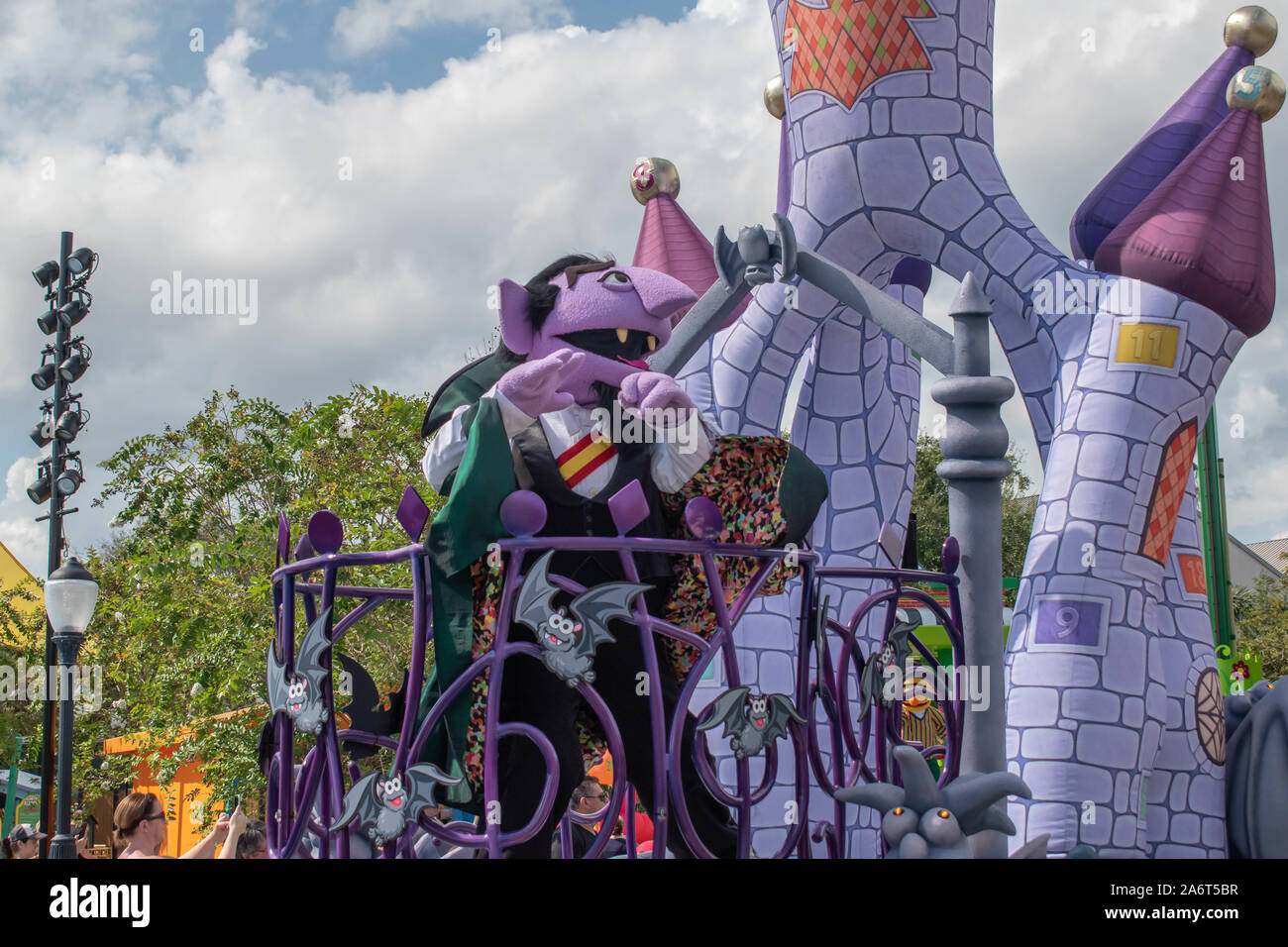 Orlando, Florida. October 24, 2019. Count Von Count dancing at Sesame ...