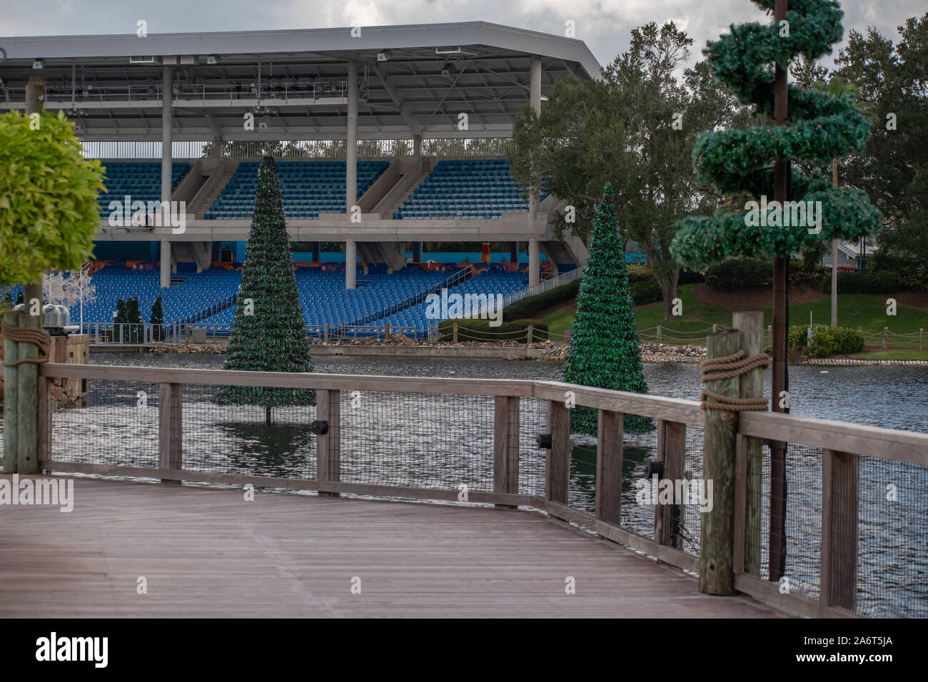 Orlando, Florida. October 24, 2019. Partial view of Bayside stadium and ...