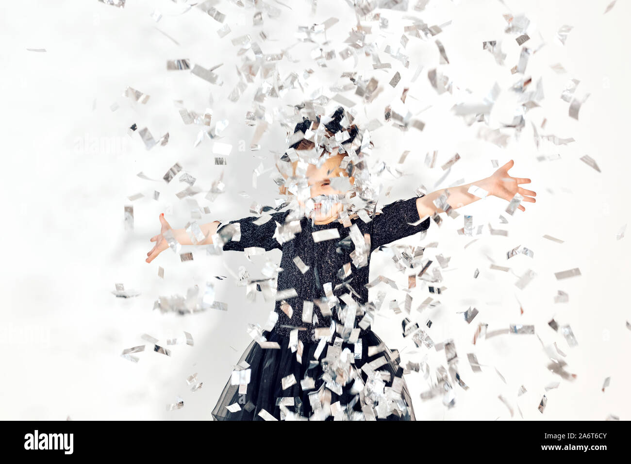 Party, holidays, new year and celebration concept - Female child ...