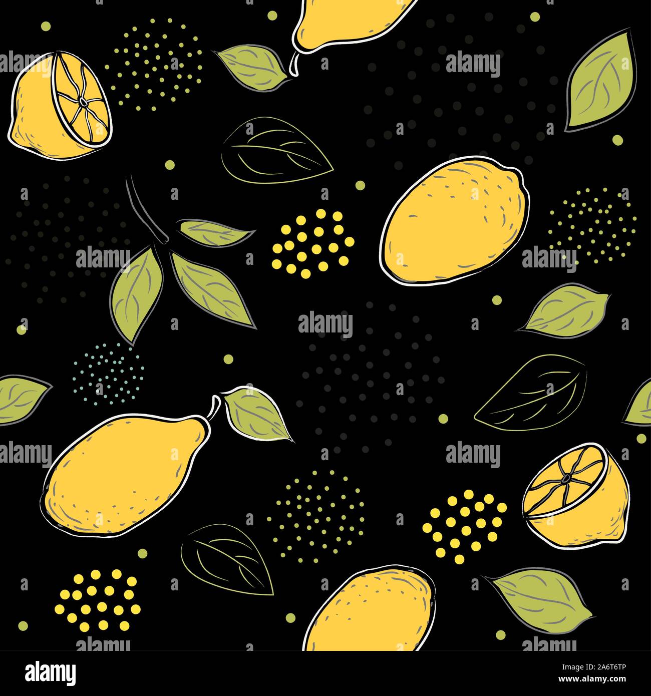 Colorful Seamless Pattern with lemon. Vector Illustration Stock Vector ...