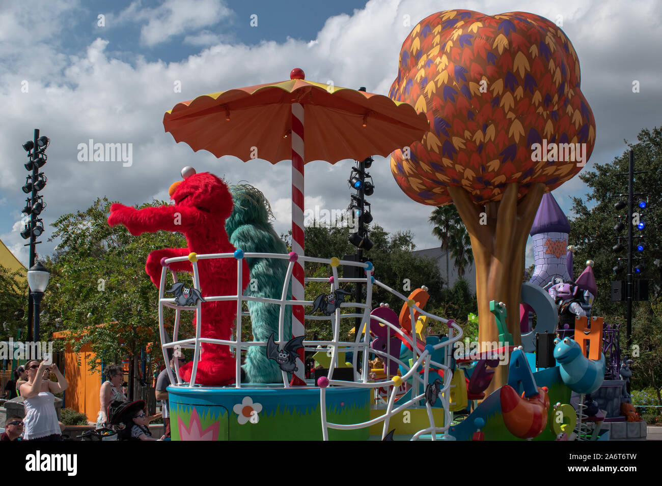 Orlando, Florida. October 24, 2019. Rosita and Elmo in Sesame Street ...