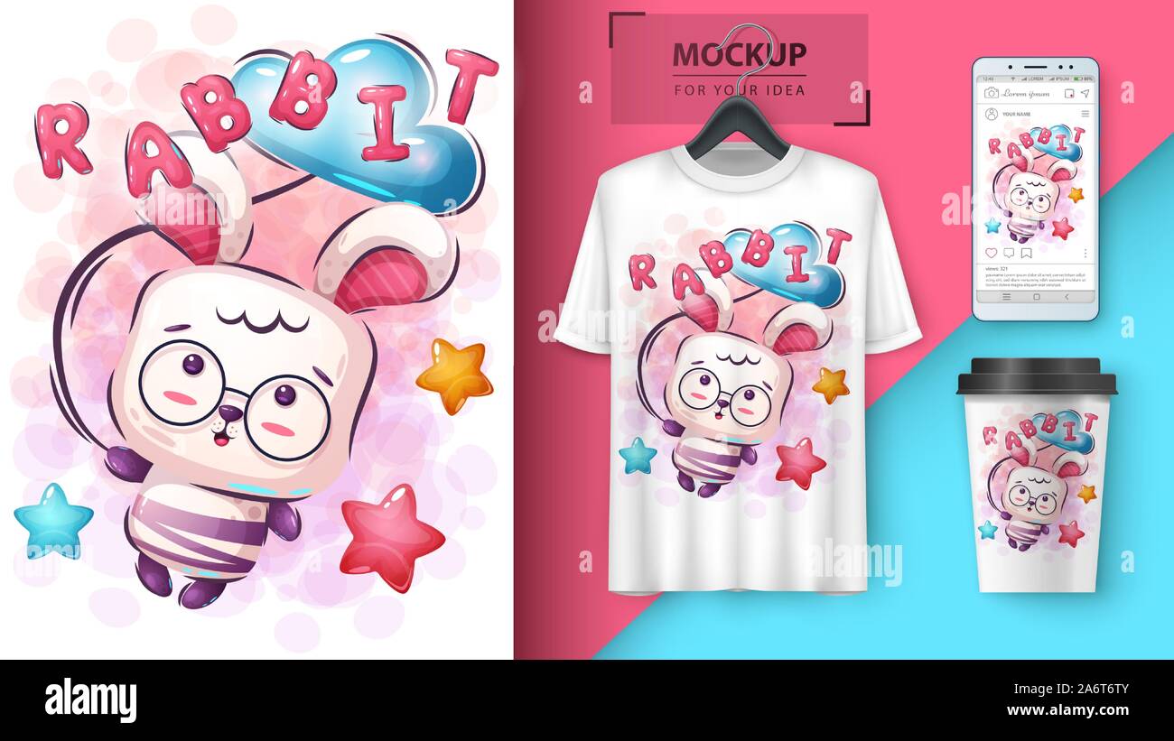 Cute rabbit cloud star Stock Vector Images - Alamy