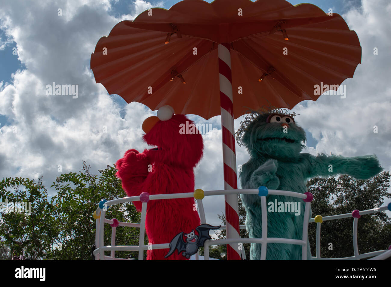 Orlando, Florida. October 24, 2019. Rosita and Elmo in Sesame Street ...