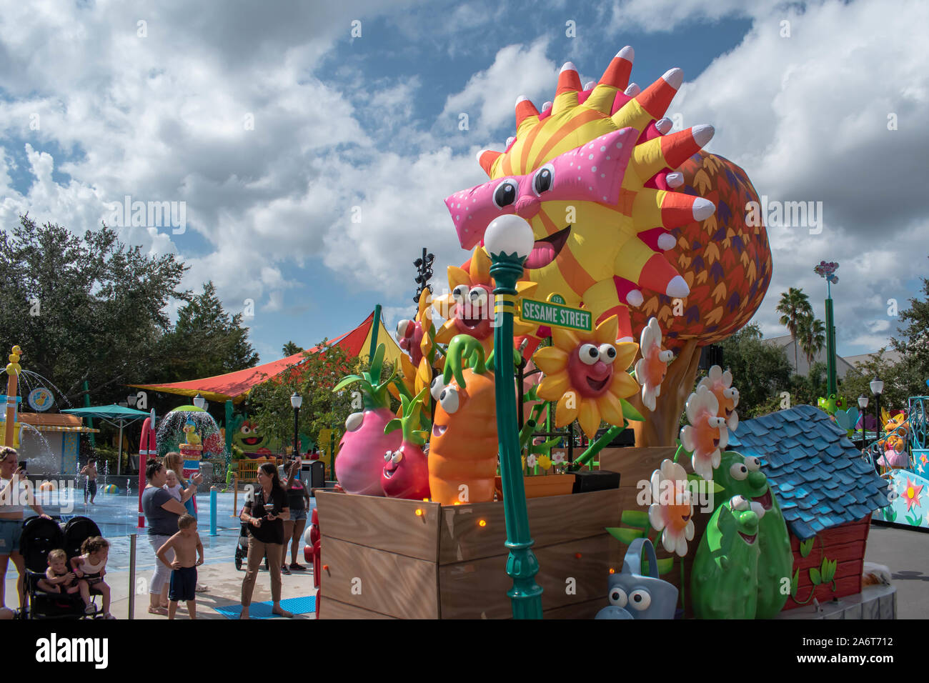 Orlando, Florida. October 24, 2019. Top view of colorful float in ...