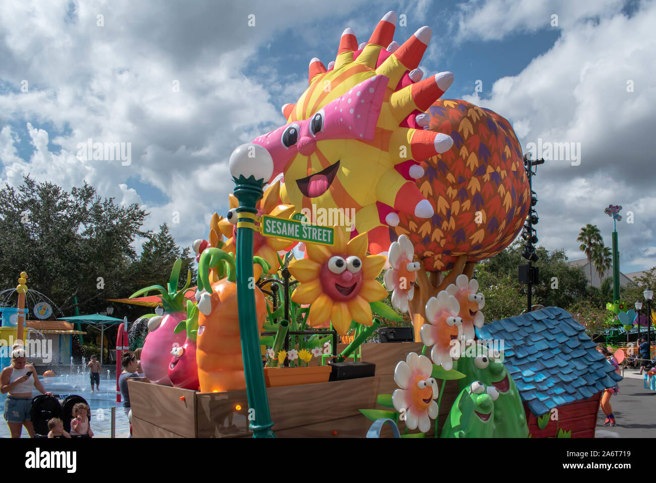 Orlando, Florida. October 24, 2019. Top view of colorful float in ...