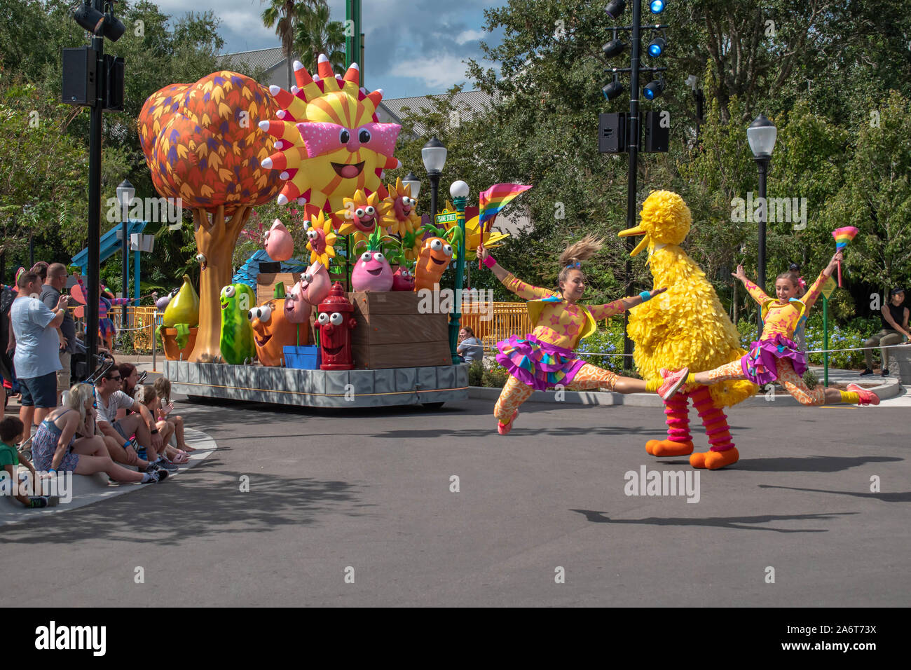 Orlando, Florida. October 24, 2019.Spectacular jump of dancing girls ...