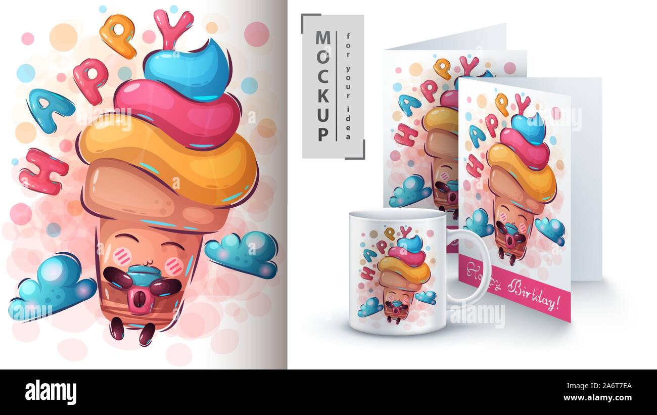 Ice cream fly poster and merchandising Stock Vector Image & Art - Alamy