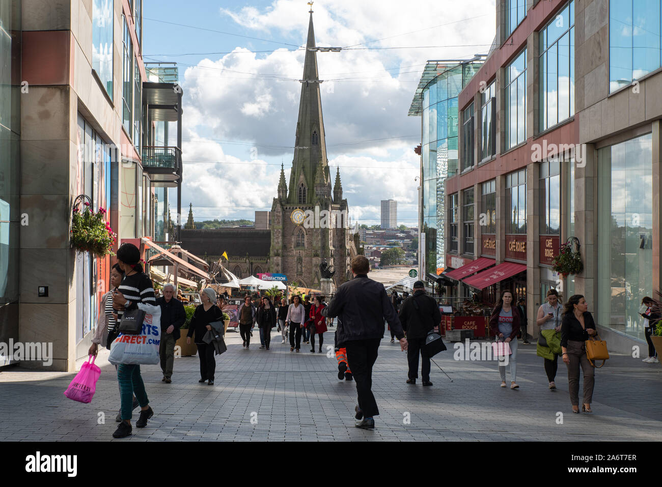 Birmingham City Centre with St Martin in the Bullring in the background ...