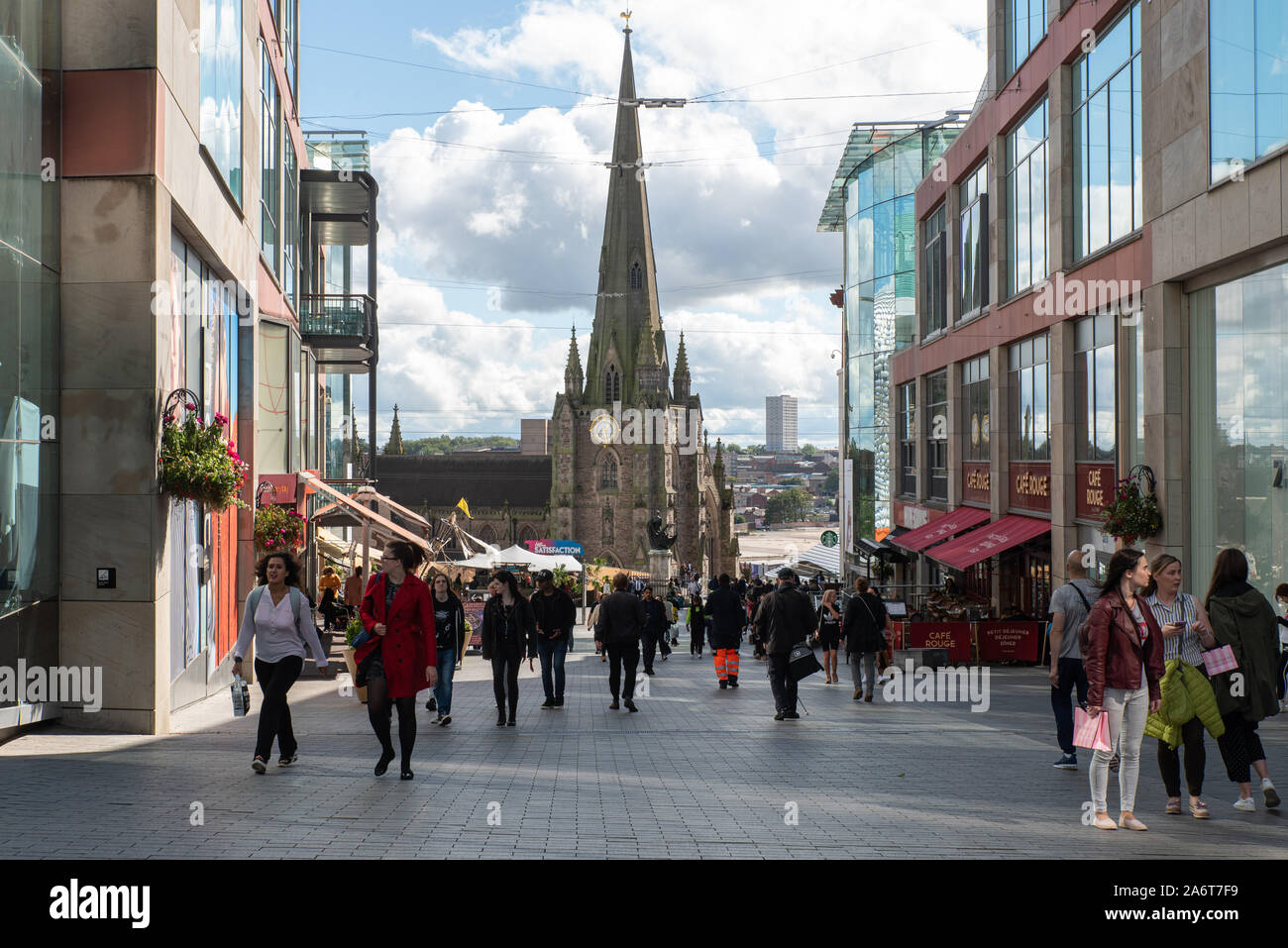 Birmingham City Centre with St Martin in the Bullring in the background ...