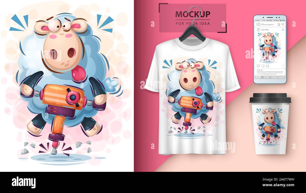 Lamb work poster and merchandising Stock Vector Image & Art - Alamy