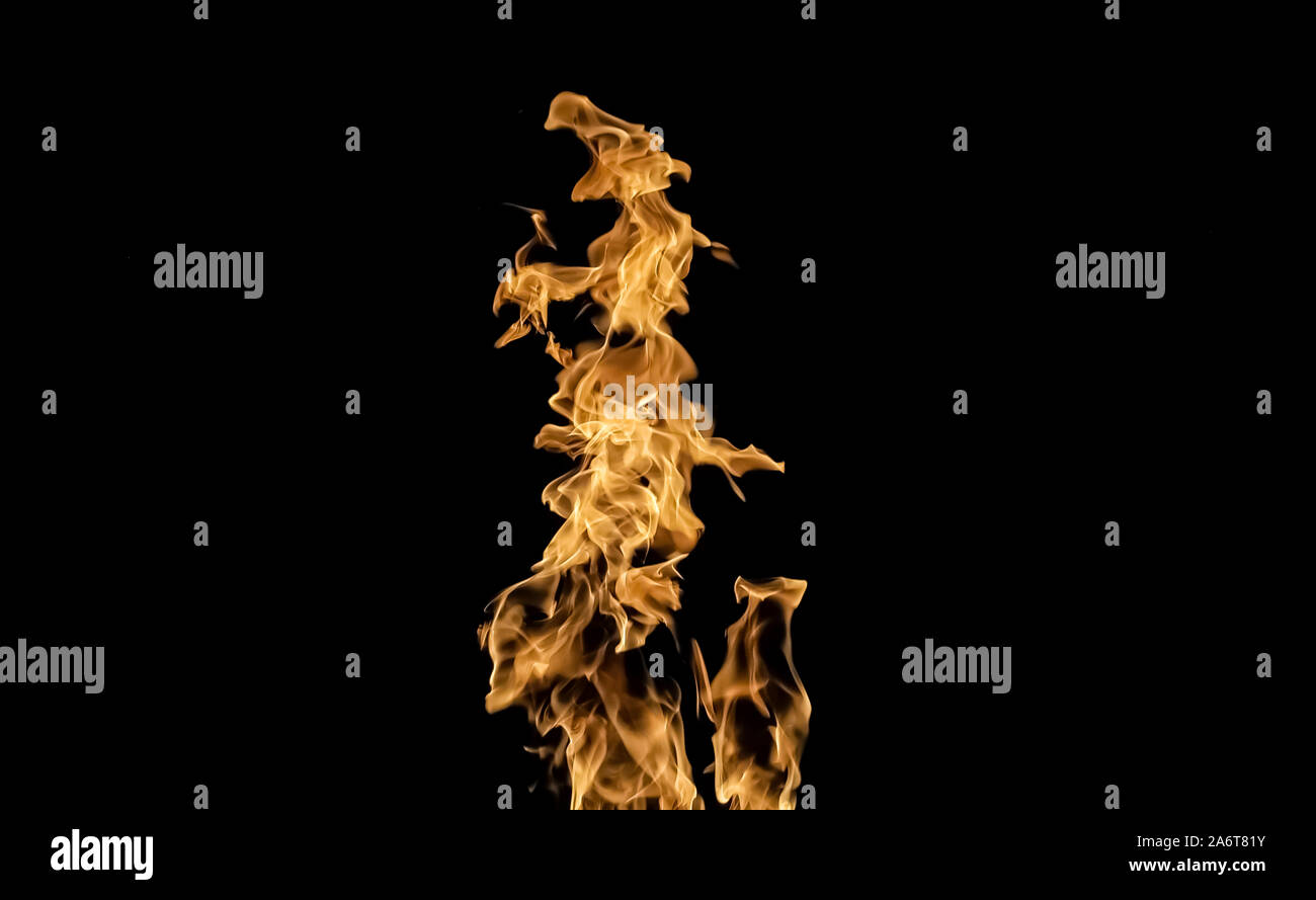 Fire flames on black background. fire on black background isolated ...