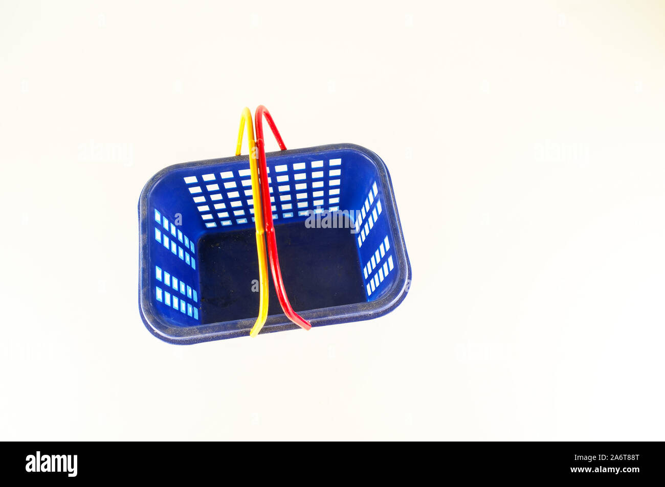 Close-up of plastic basket Object on a White Background Stock Photo - Alamy