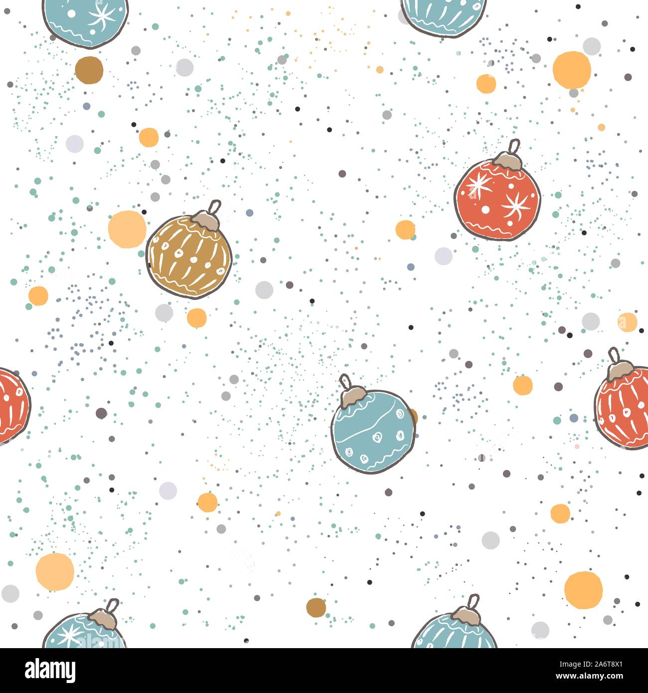 Winter Seamless Pattern with festive ornaments on subtle background and ...