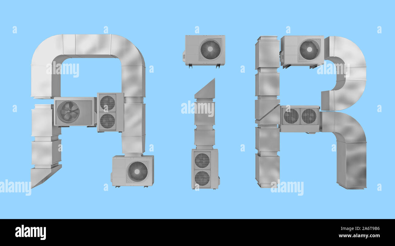 word air from air conditioners. 3d rendering Stock Photo - Alamy