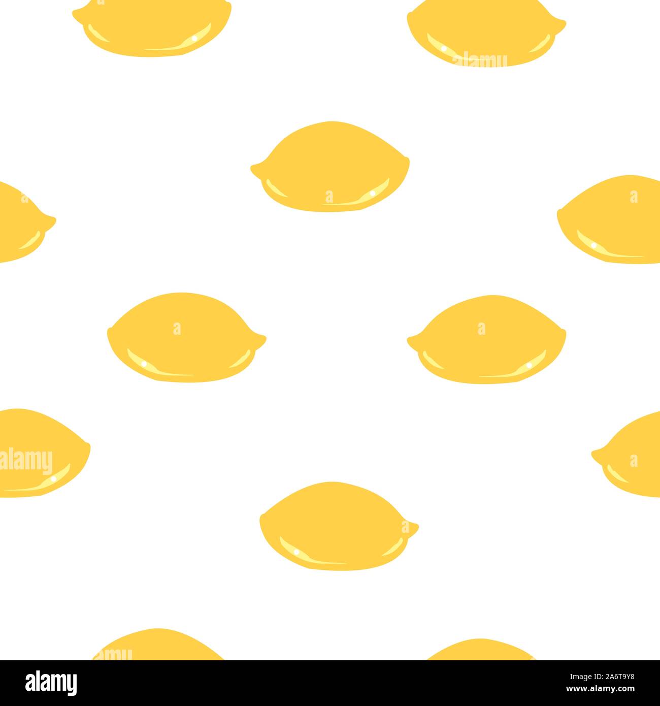 Simple Yellow Lemon Pattern. Seamless Pattern. Flat Design. Vector ...