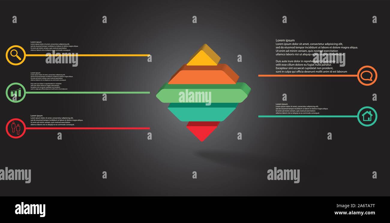 3D illustration infographic template. The embossed rhomb is ...