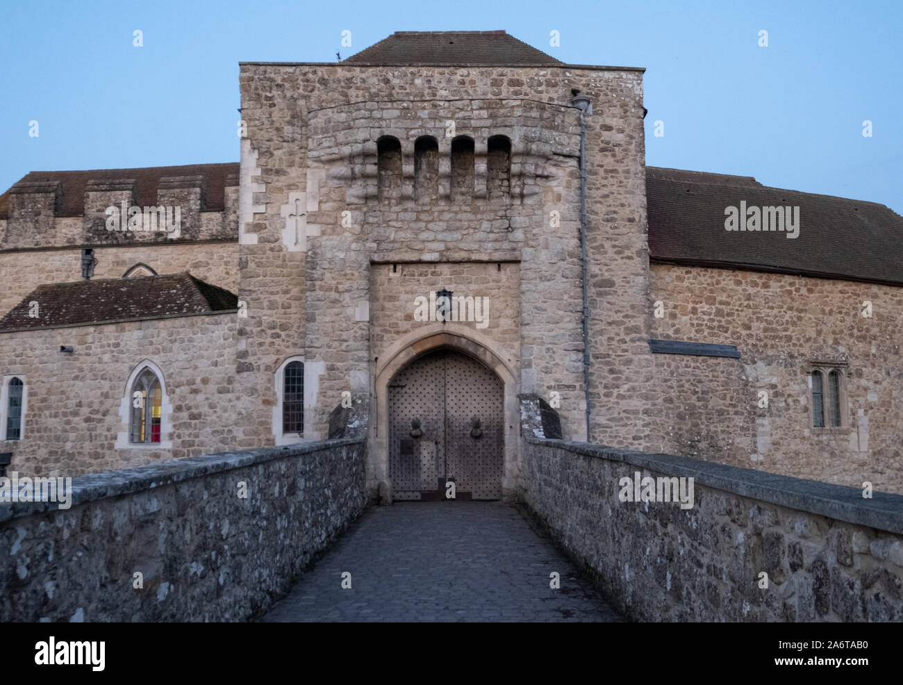 Entrance to the stunningly beautiful Leeds Castle near Maidstone in ...