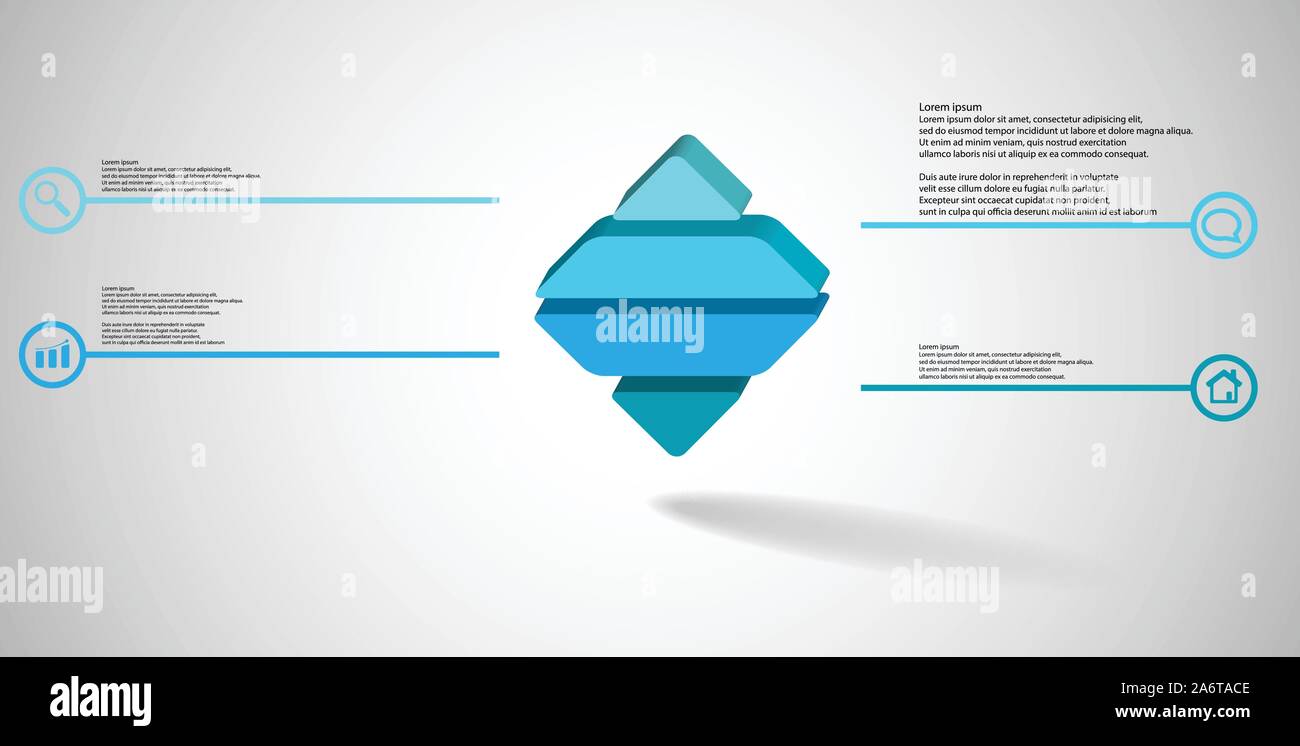 3D illustration infographic template. The embossed rhomb is ...