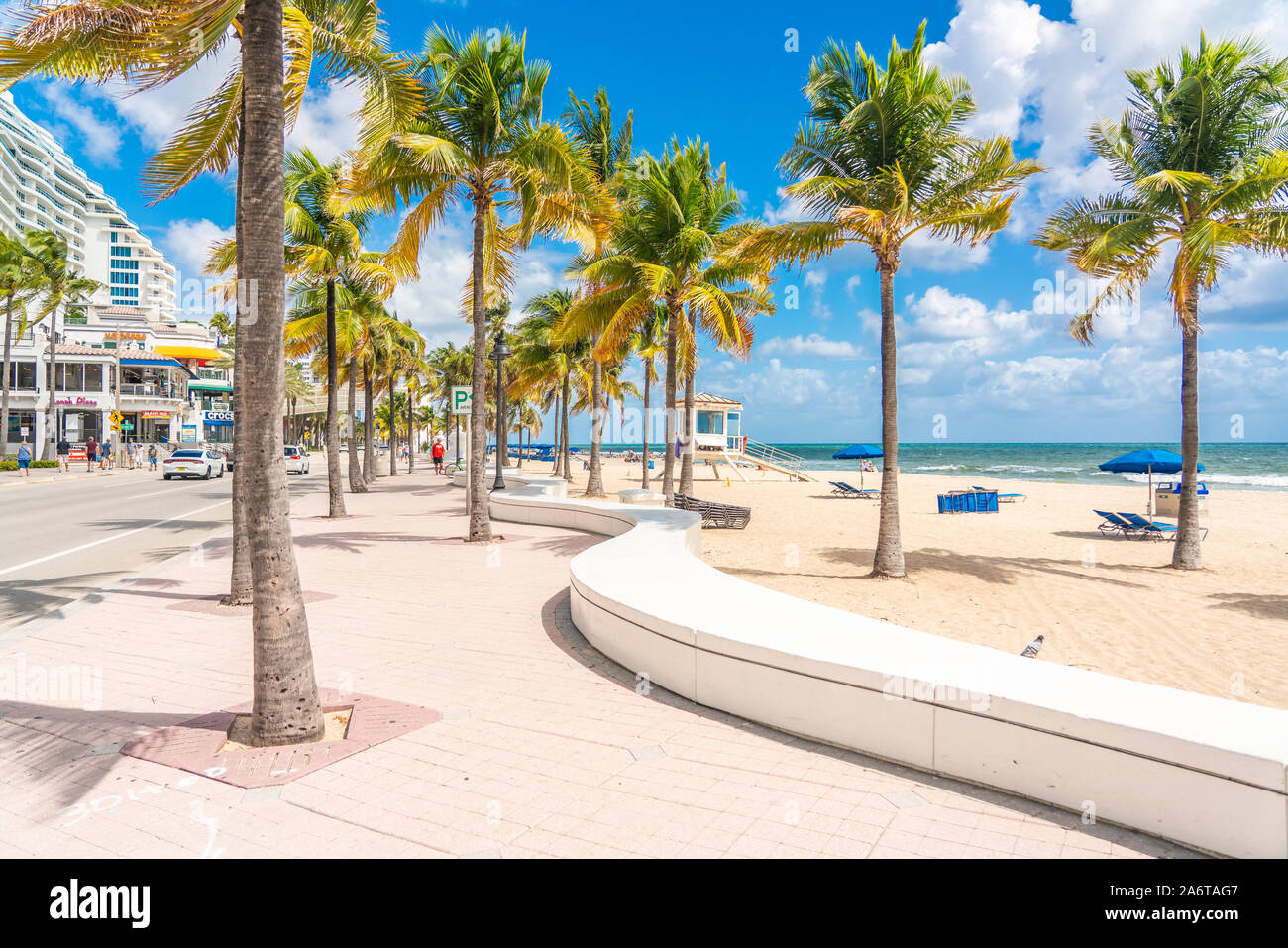Fort Lauderdale, Florida, USA - September 20, 2019: Seafront beach ...