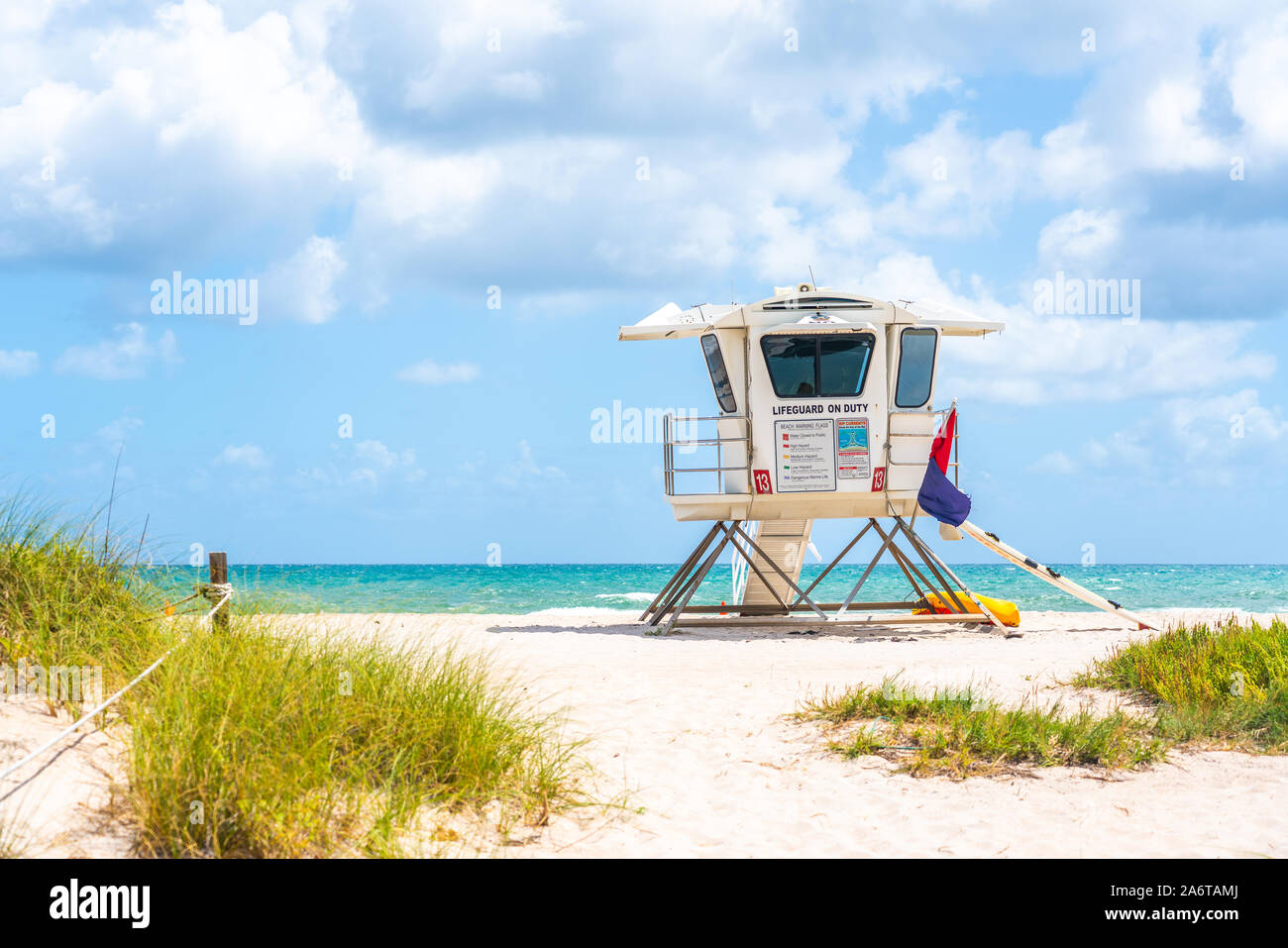 Lifeguard station on the beach in Fort Lauderdale, Florida Stock Photo ...