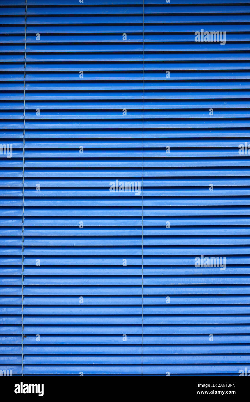 Blue Slats Aluminium Blinds Window Background Stock Photo - Alamy