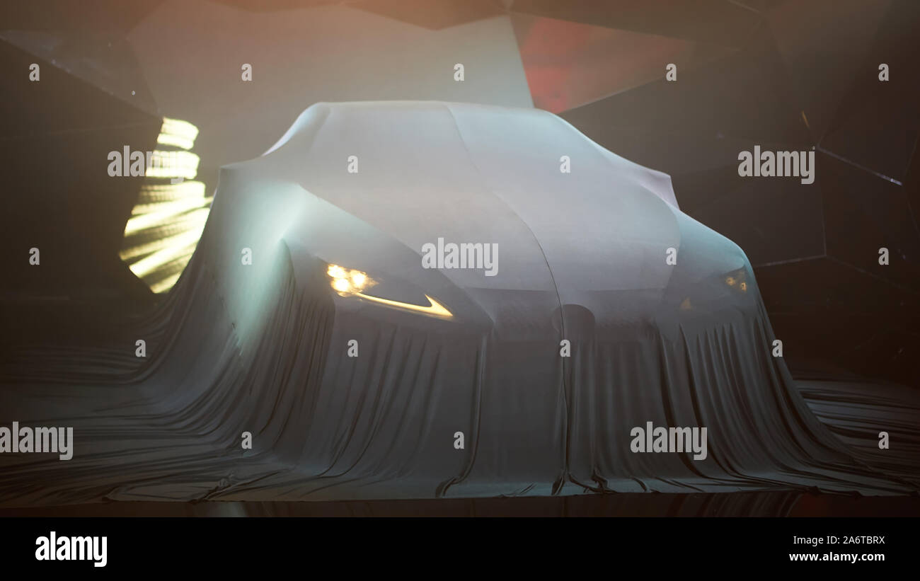 Close up of a new car hidden under cover Stock Photo - Alamy