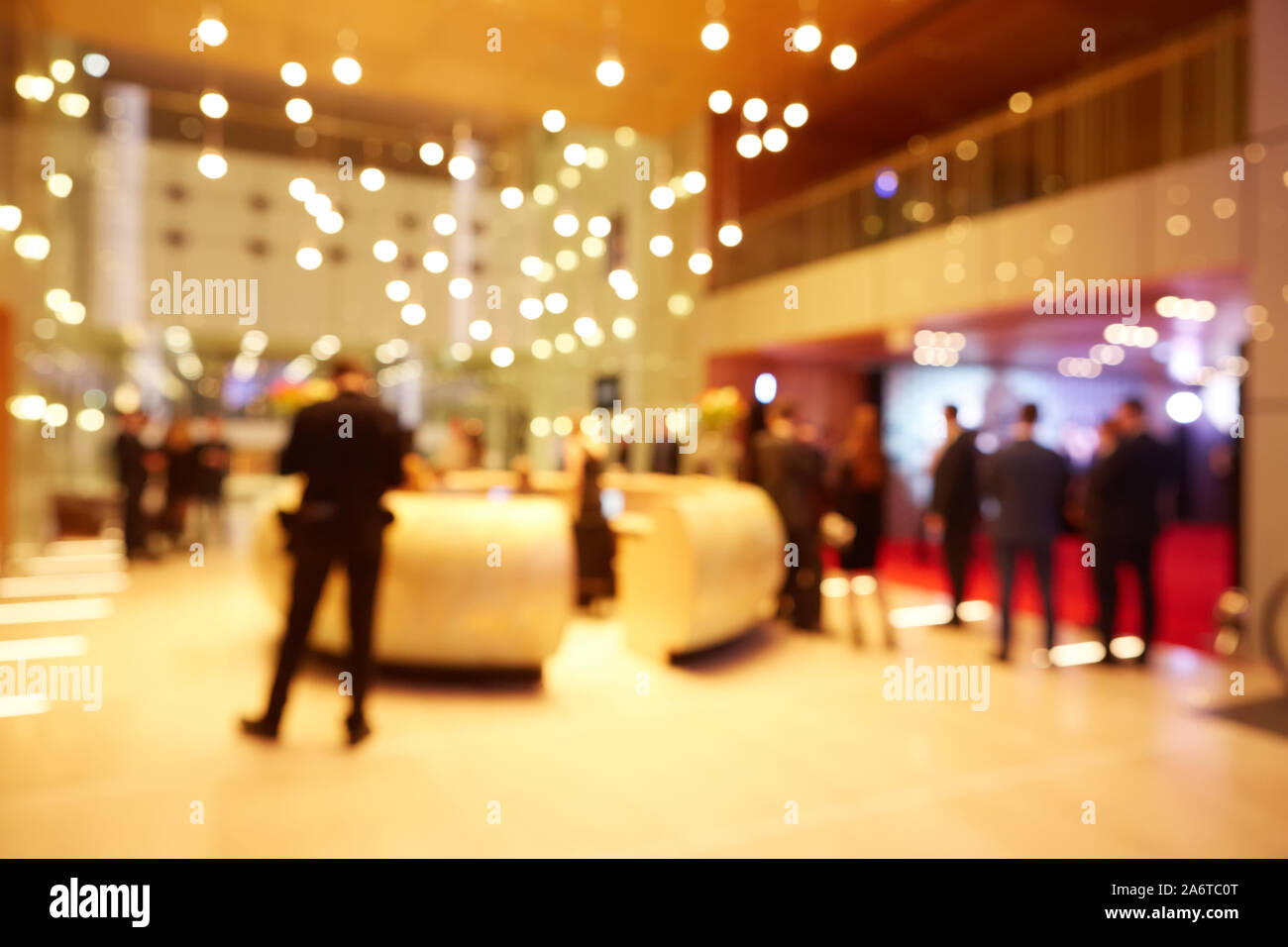Abstract blurred people in press conference event, business concept ...