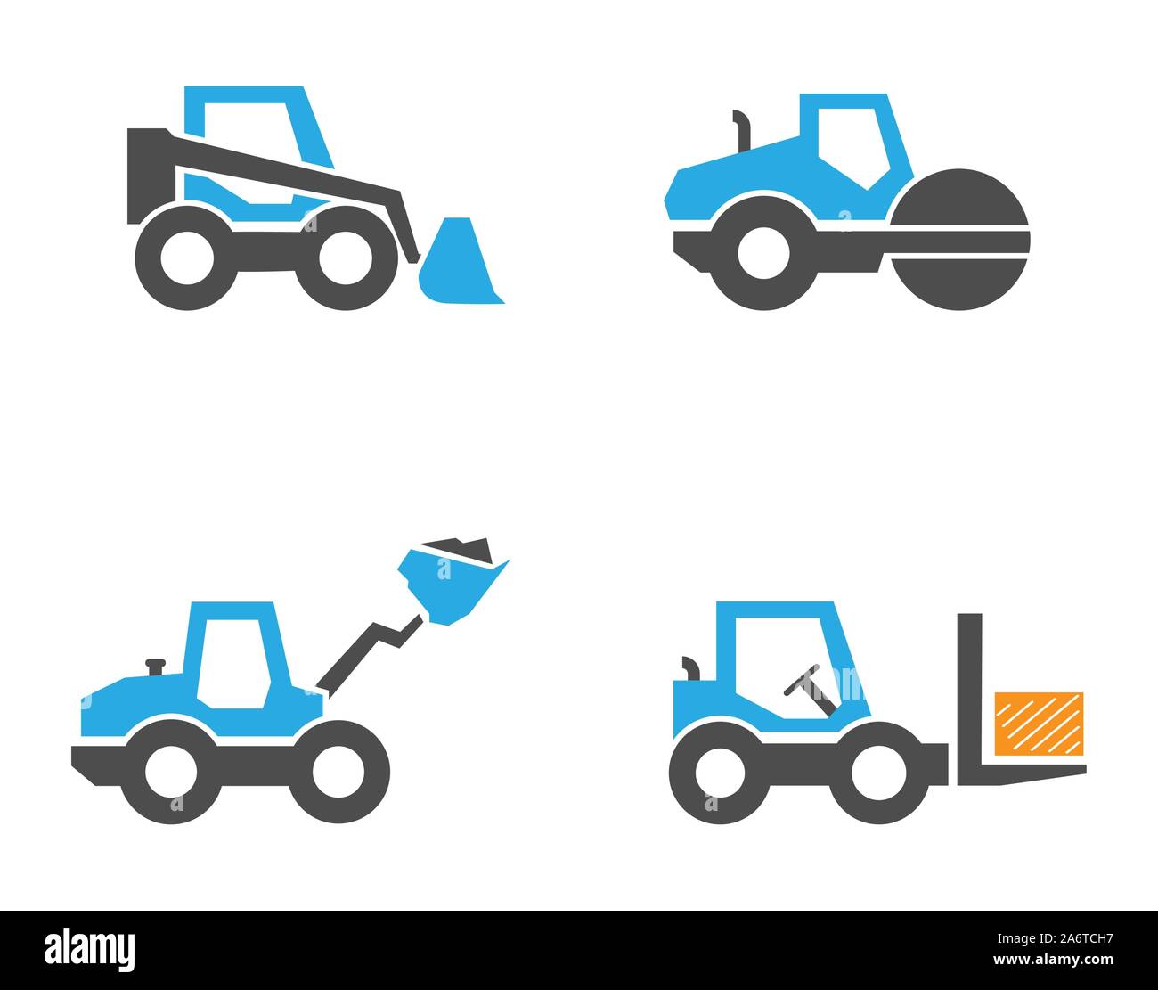 Construction machinery icons set, simple flat design Stock Vector Image & Art - Alamy