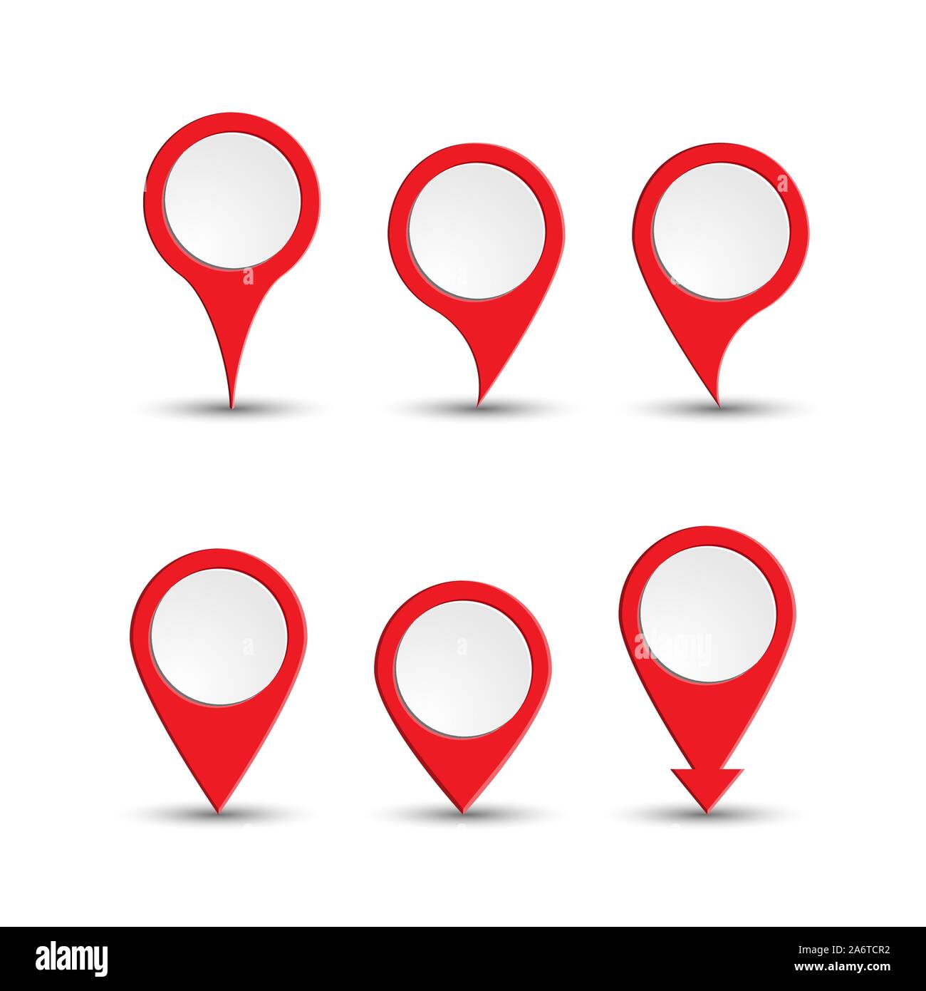 Set of point or object pointer icons on a map or diagram Stock Vector ...
