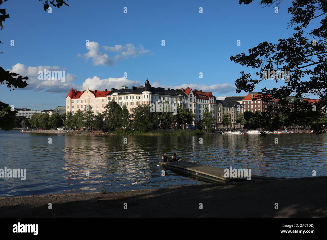 Picturesque view of residential Siltasaari district Jugend (Art Nouveau ...