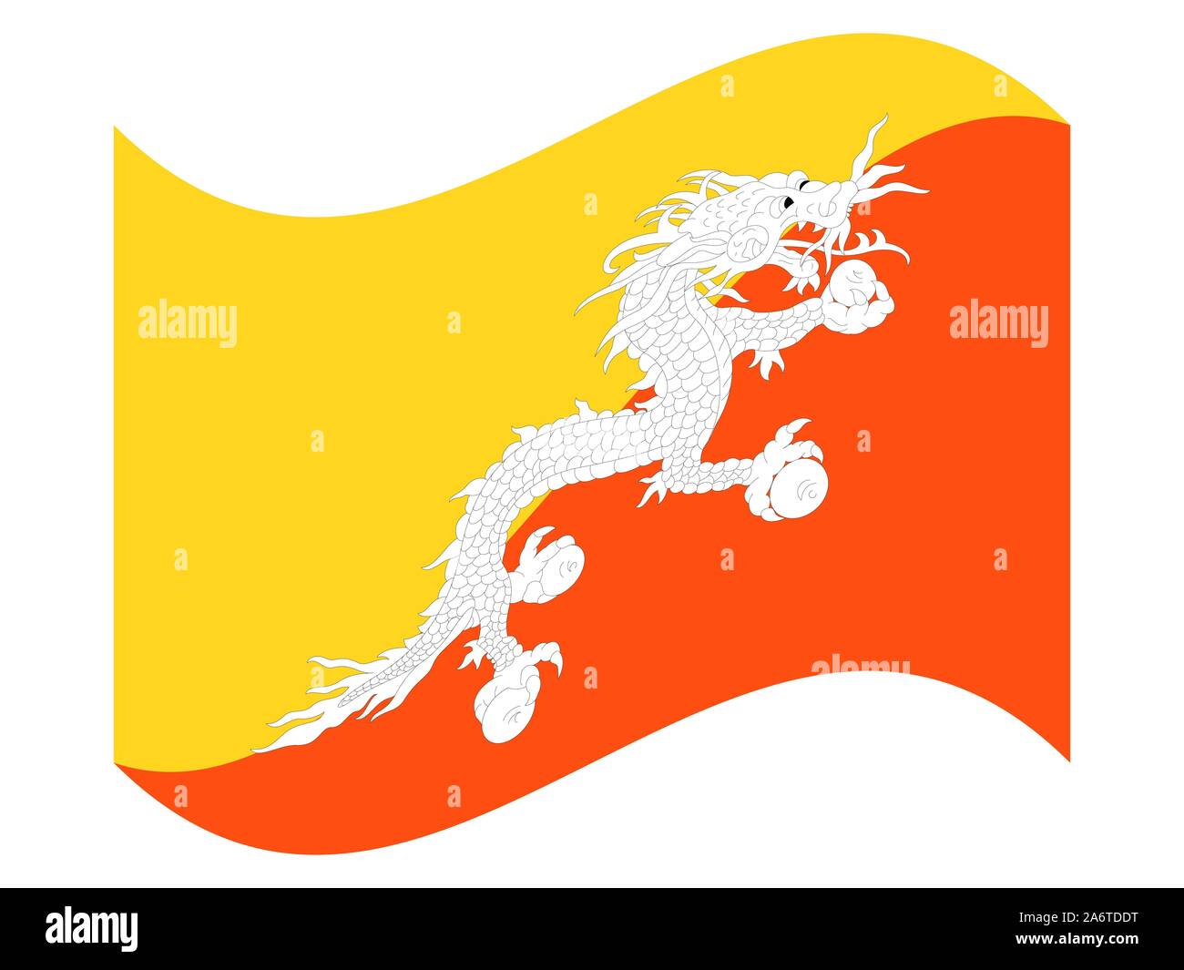 Bhutan waving flag Cut Out Stock Images & Pictures - Alamy