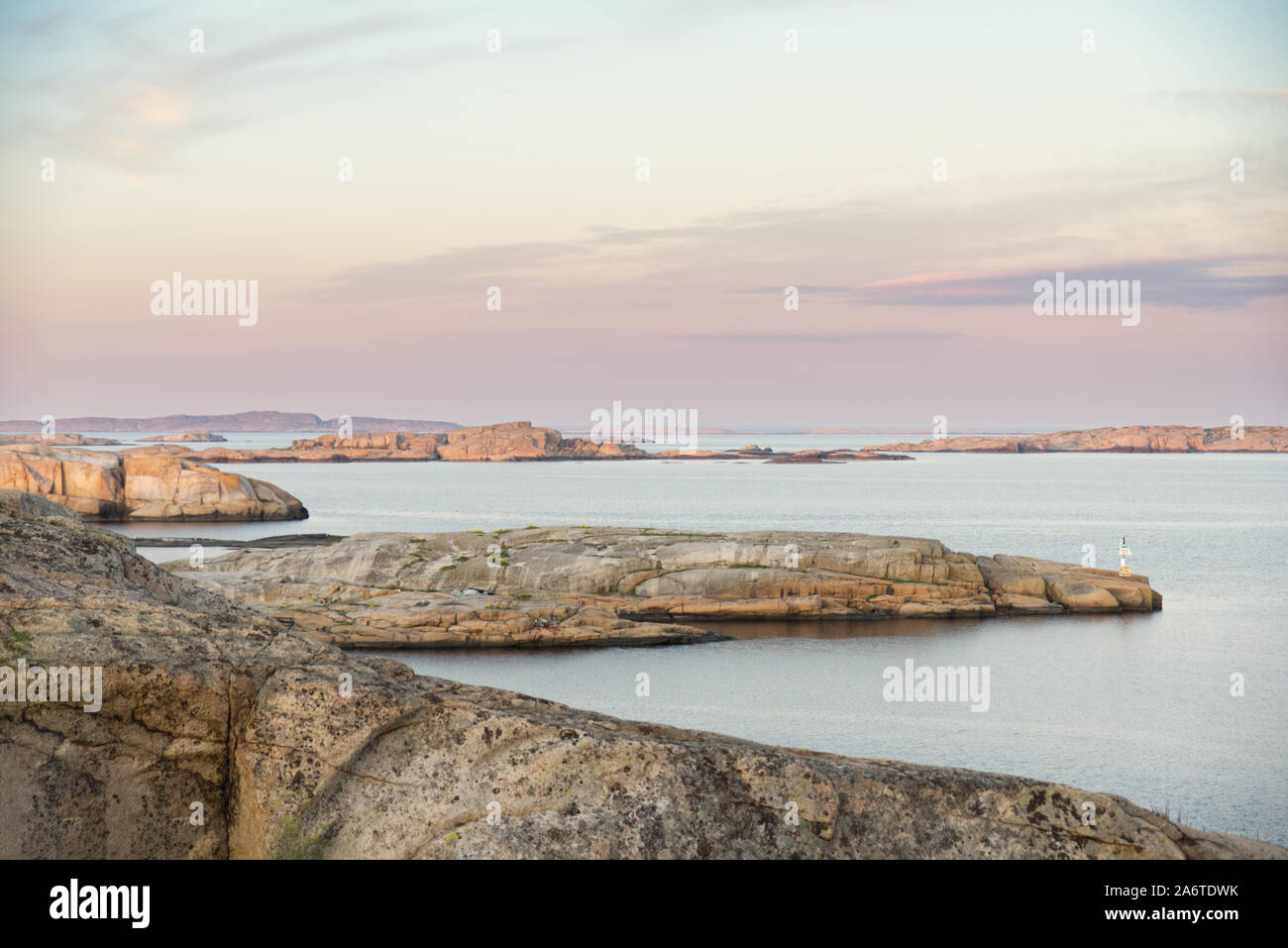 Rocky coast at sunset, Verdens Ende (Worlds End), Tjøme, Norway Stock ...