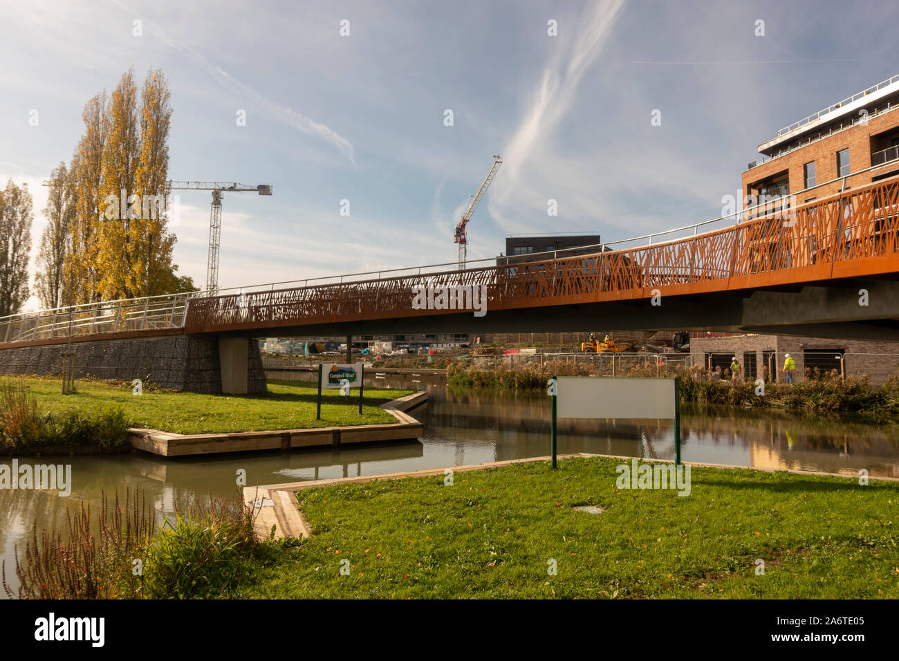 Milton Keynes Marina Bridge Stock Photo - Alamy
