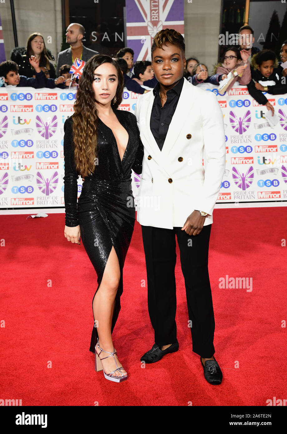 Ella Baig and Nicola Adams arriving for the Pride of Britain Awards ...