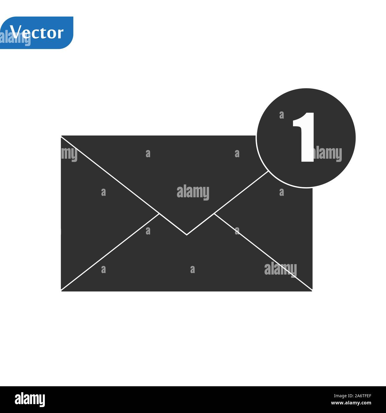 Envelope Icon in trendy flat style isolated on grey background. Mail ...