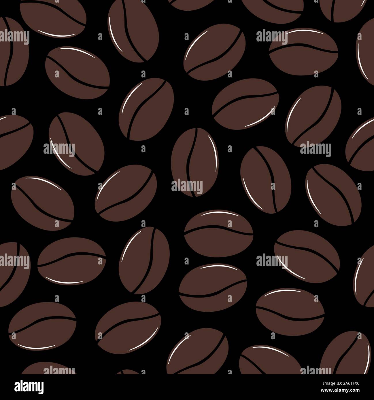 Seamless pattern with coffee beans on dark background. Repeating coffee ...