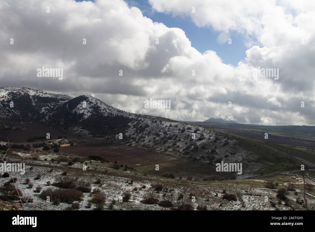 roadtrip in Israel to find the snow on the mountain Stock Photo - Alamy