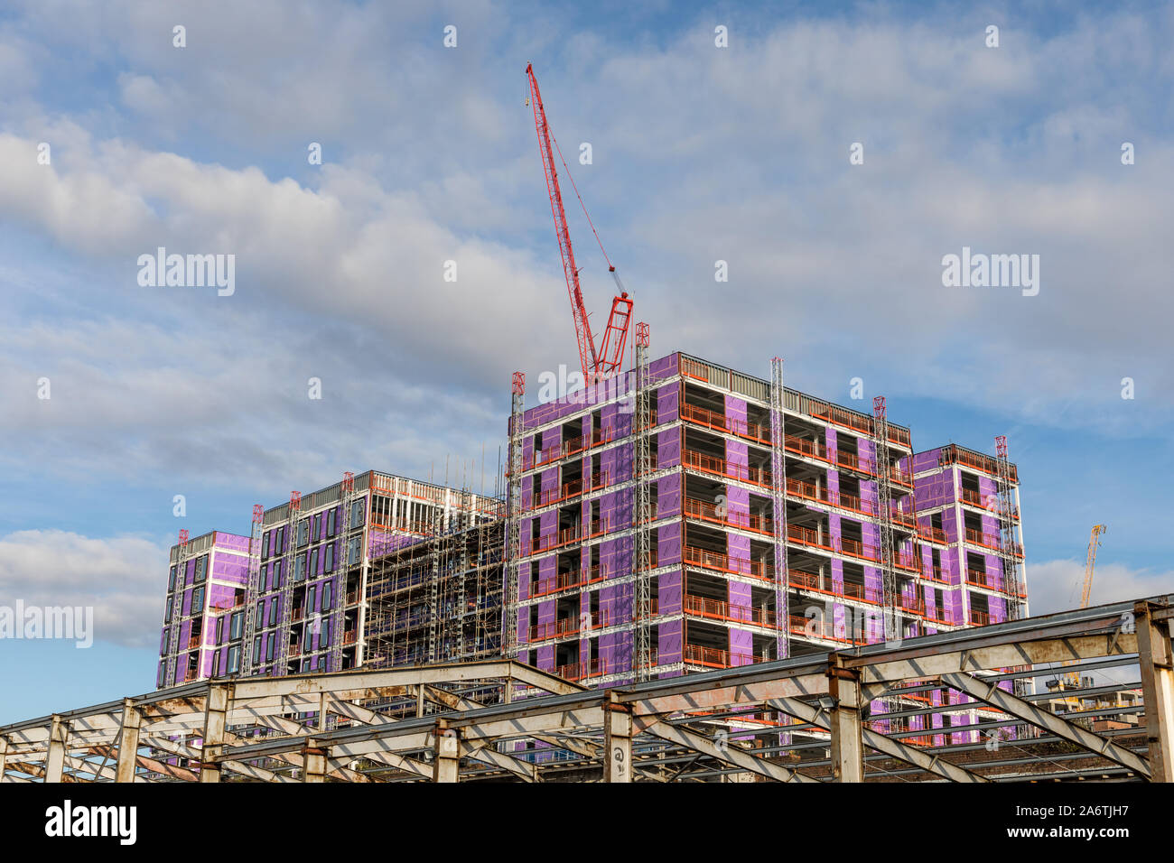 Construction crane and buildings under construction - Blundell Street ...