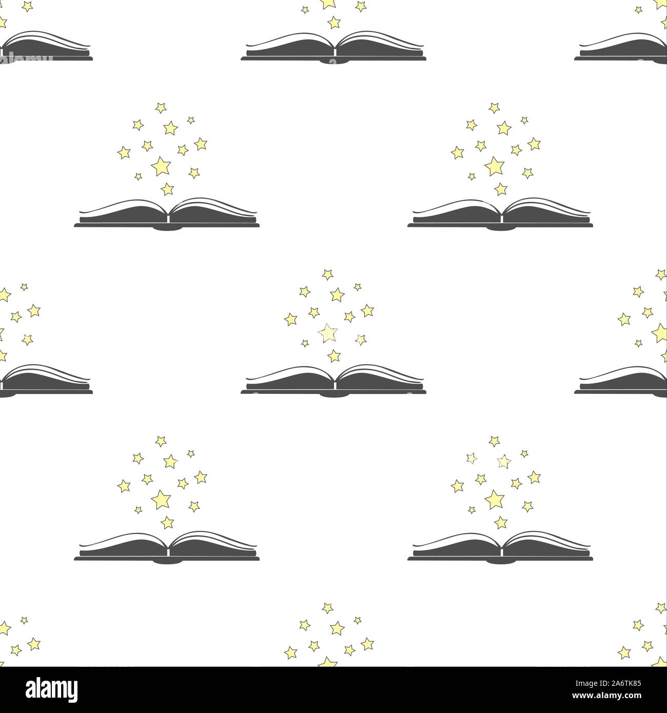 Open book icon with with stars above it. Isolated icon of an open book ...