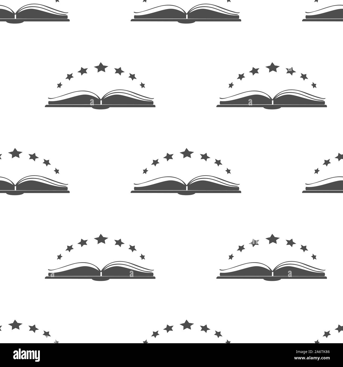 Open book icon with with stars above it. Isolated icon of an open book ...