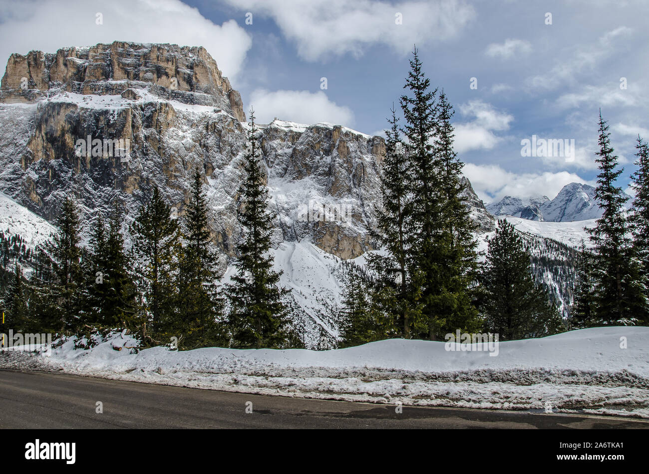 The Sella group is a plateau-shaped massif in the Dolomites mountains ...