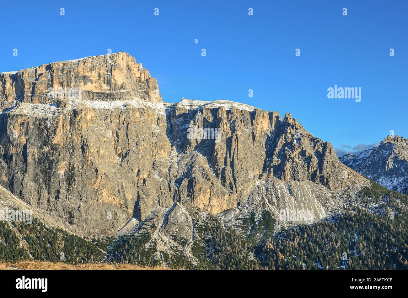 The Sella group is a plateau-shaped massif in the Dolomites mountains ...