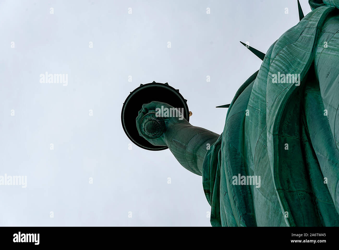 USA, New York - May 2019: Statue of Liberty, Liberty Island, torch from ...