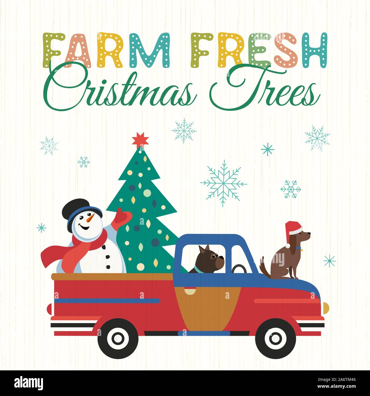 Farm fresh Christmas trees Stock Vector Image & Art - Alamy