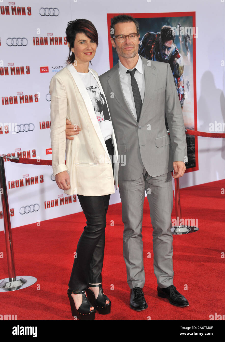 LOS ANGELES, CA. April 24, 2013: Guy Pearce & wife Kate Mestitz at the ...
