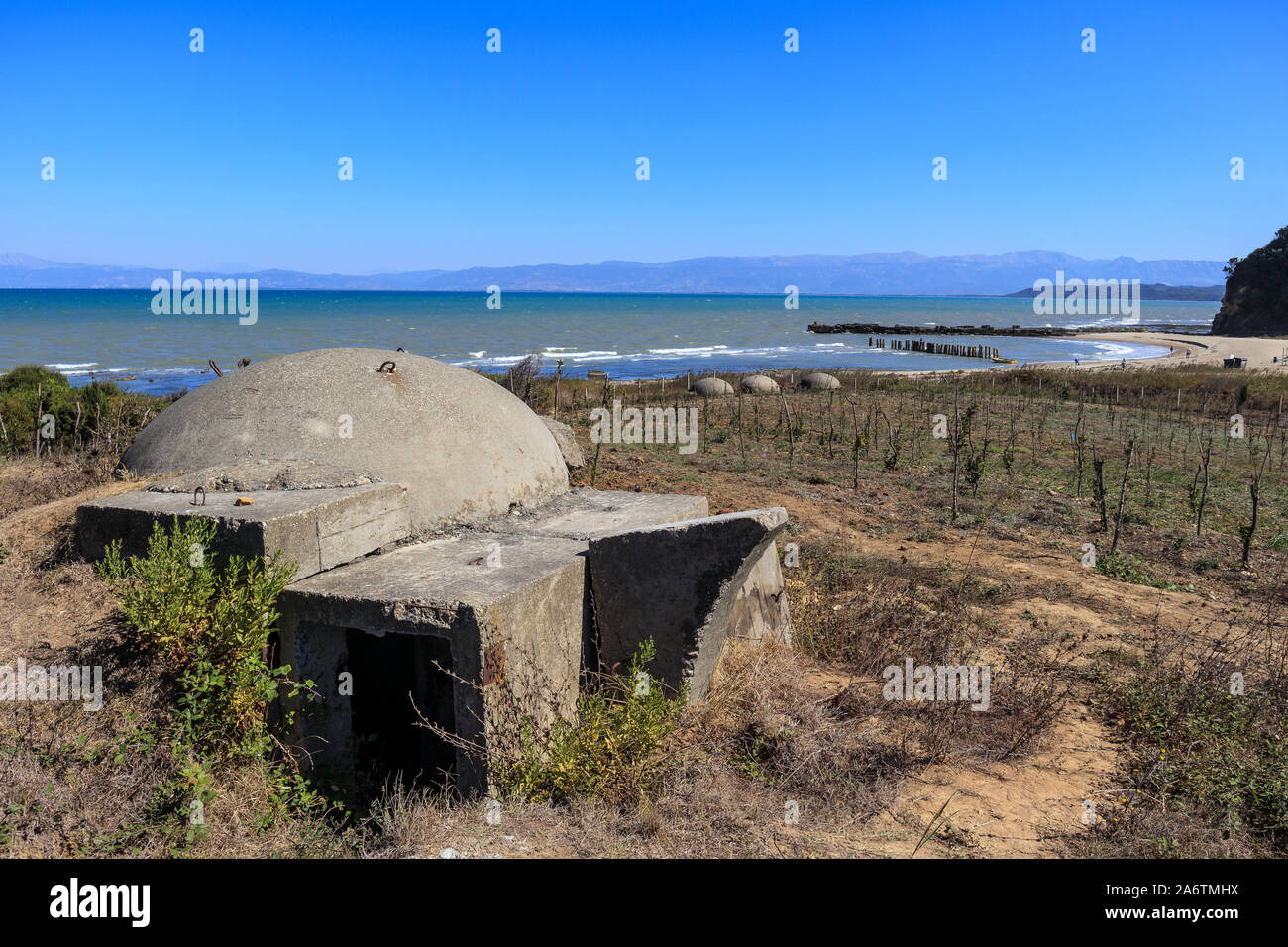Old bunker at bunker beach Stock Photo - Alamy