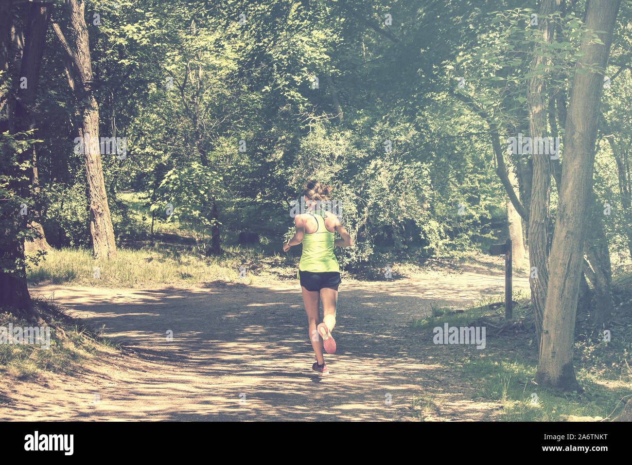 athletic woman running in nature, training at the park Stock Photo - Alamy